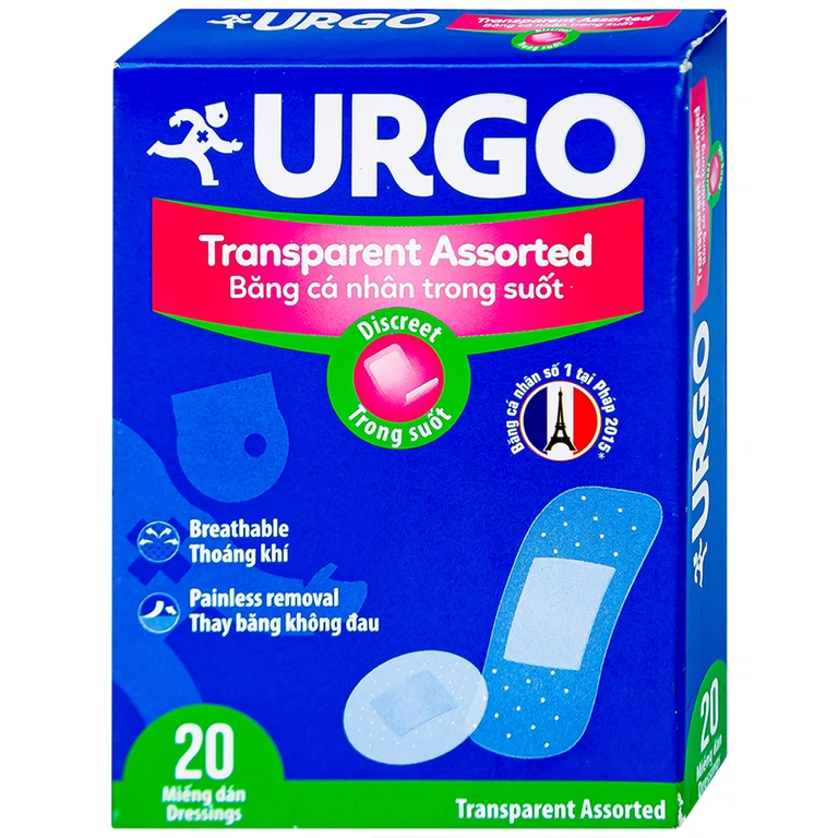 Băng cá nhân trong suốt Urgo Transparent Assorted (20 miếng) - Dược Bảo ...